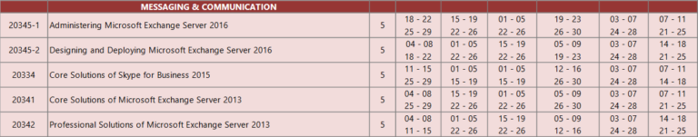 TRAINING SCHEDULE | Solusitraining.com